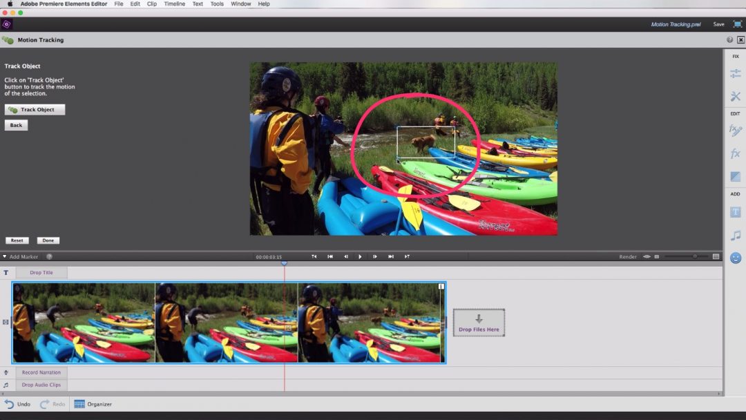 Motion Tracking in Adobe Premiere Elements 2018 – Meredith Marsh