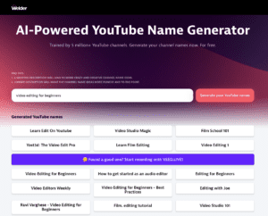 How to Pick the Perfect Channel Name with a YouTube Name Generator ...